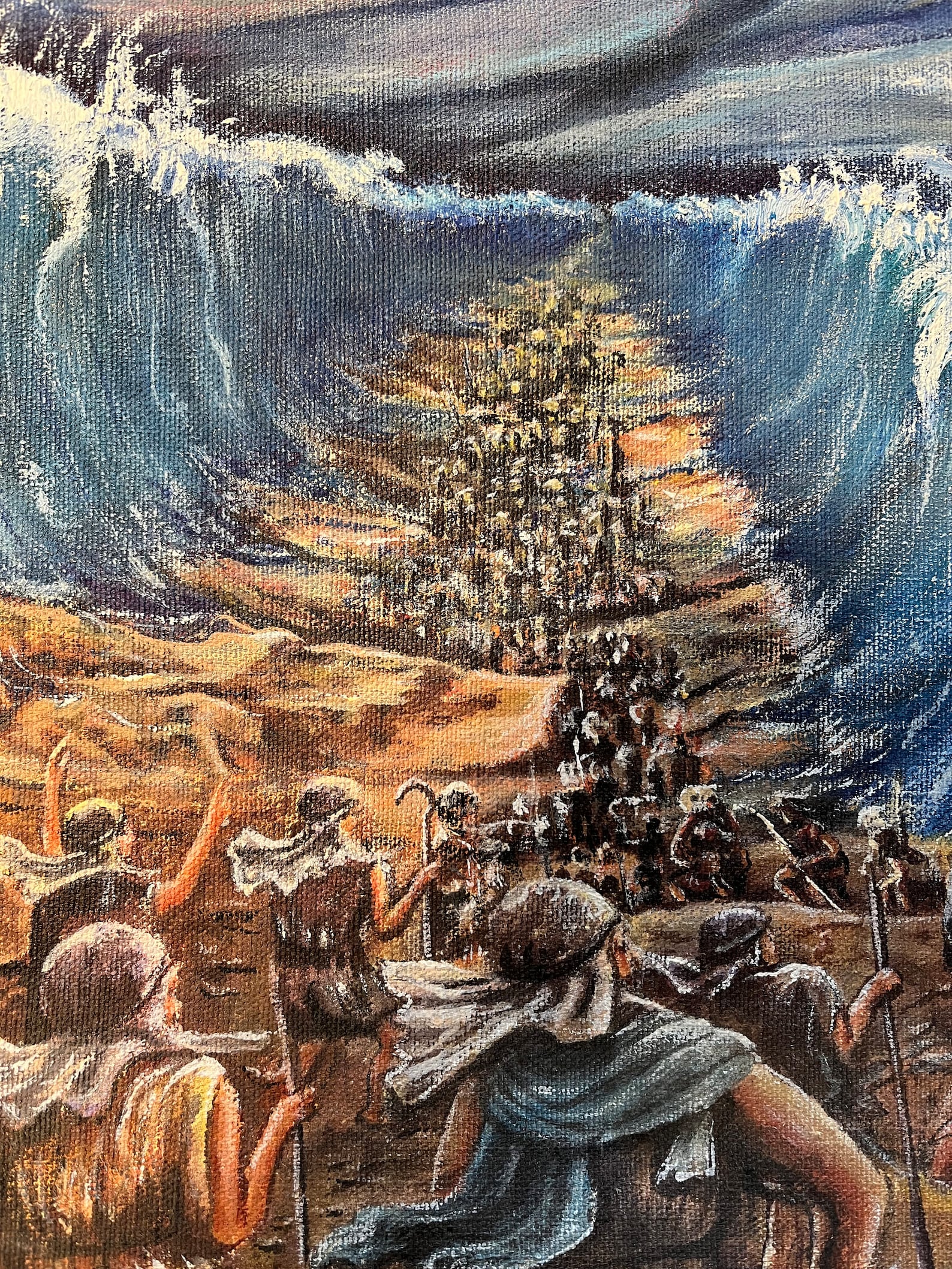 ORIGINAL Painting Moses Parting the Red Sea - Etsy