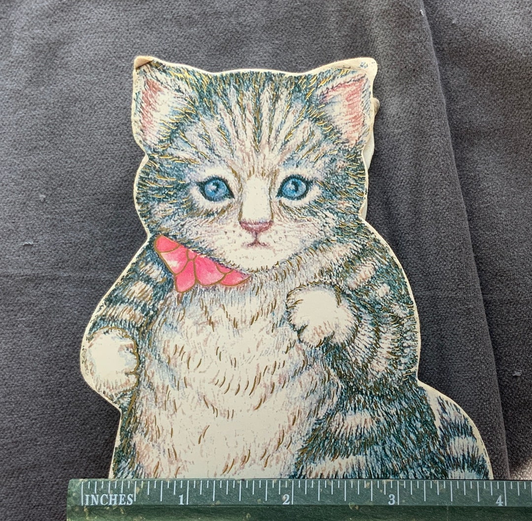 Vintage Tabby Cat Gift Box - Etsy