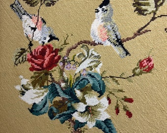 Vintage Small Wood Framed Needlepoint Birds - Etsy