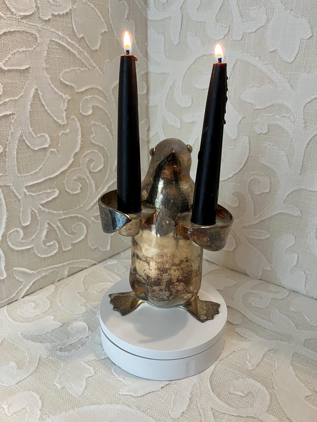Restoration Hardware Christmas Silverplate Penguin Candleholder - Etsy