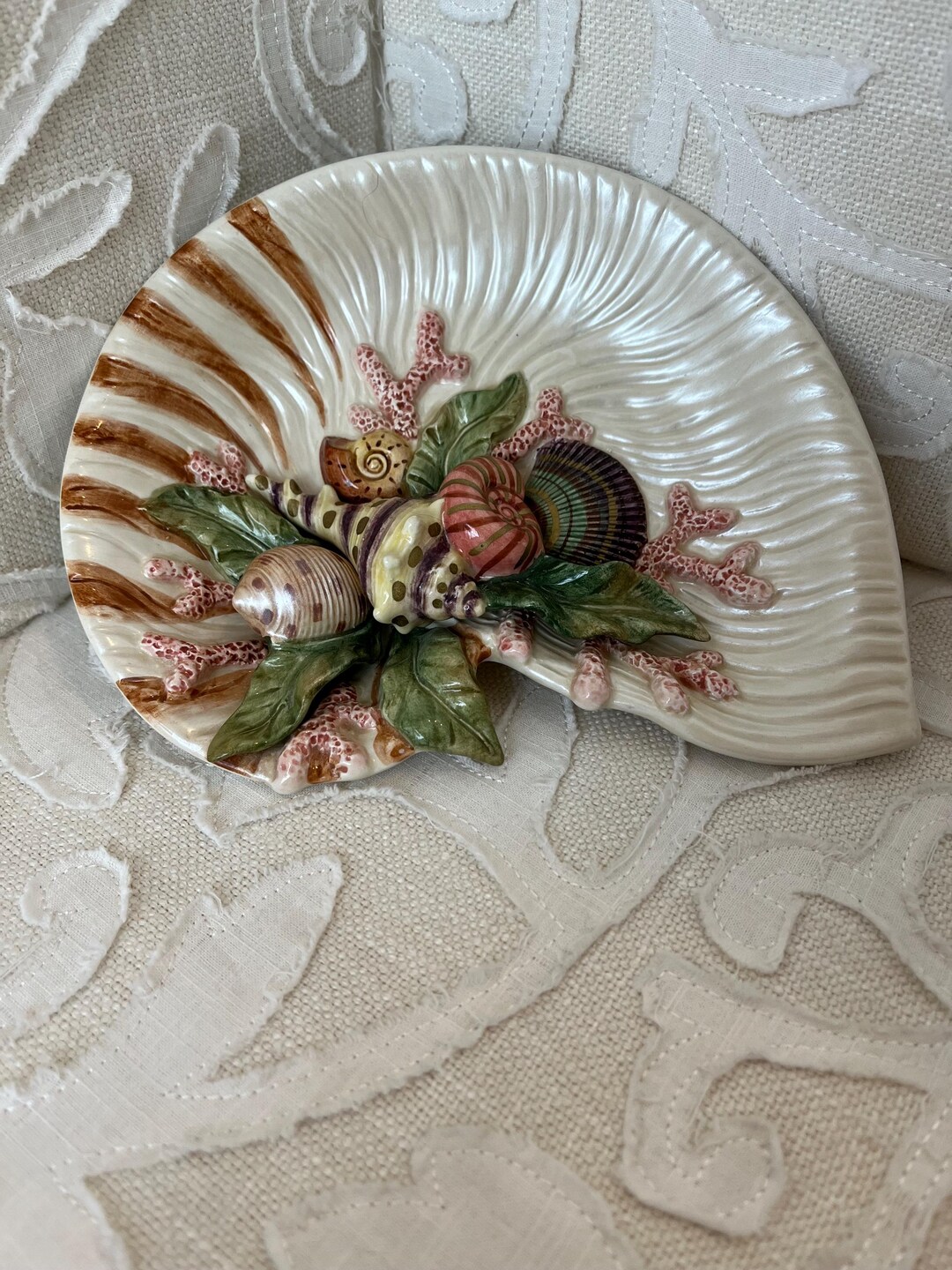 Fitz & Floyd Nautilus Shaped Seashell Dish or Wall Decor - Etsy