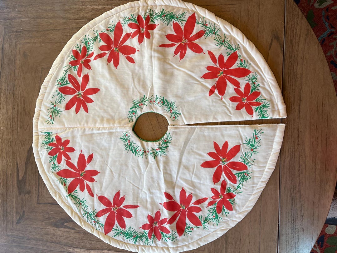 1984 Hallmark Poinsetta Tree Skirt - Etsy