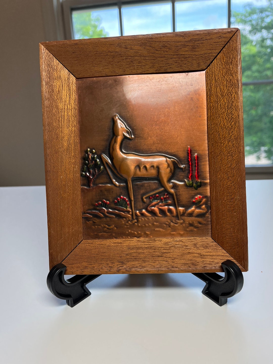 Tooled Copper Framed Deer Picture MCM Philip Irwin Co - Etsy
