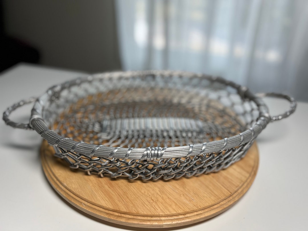 Oval Chainmail Metal Basket - Etsy