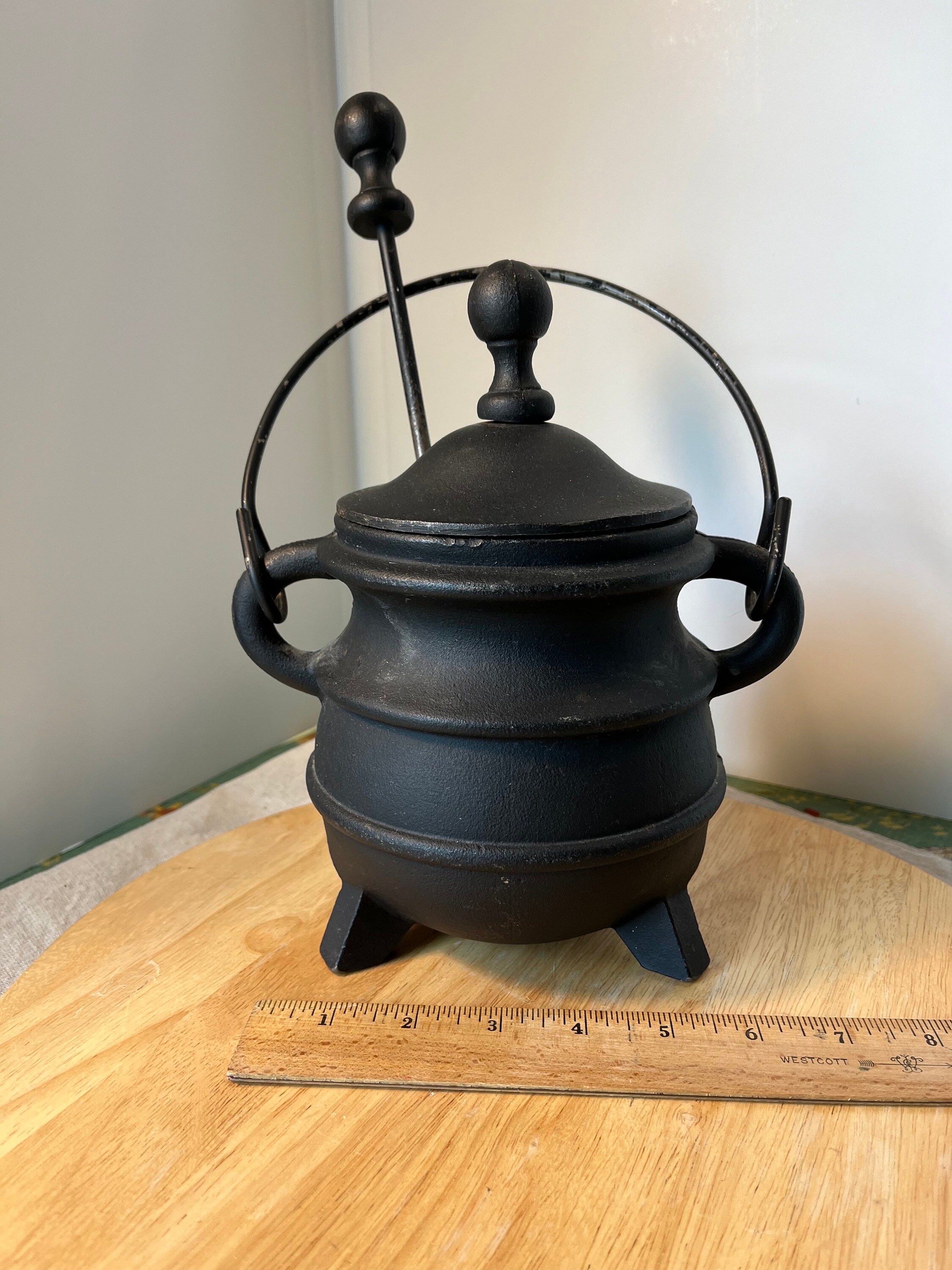 Vintage Cast Iron Smudging Pot With Lid and Poker - Etsy
