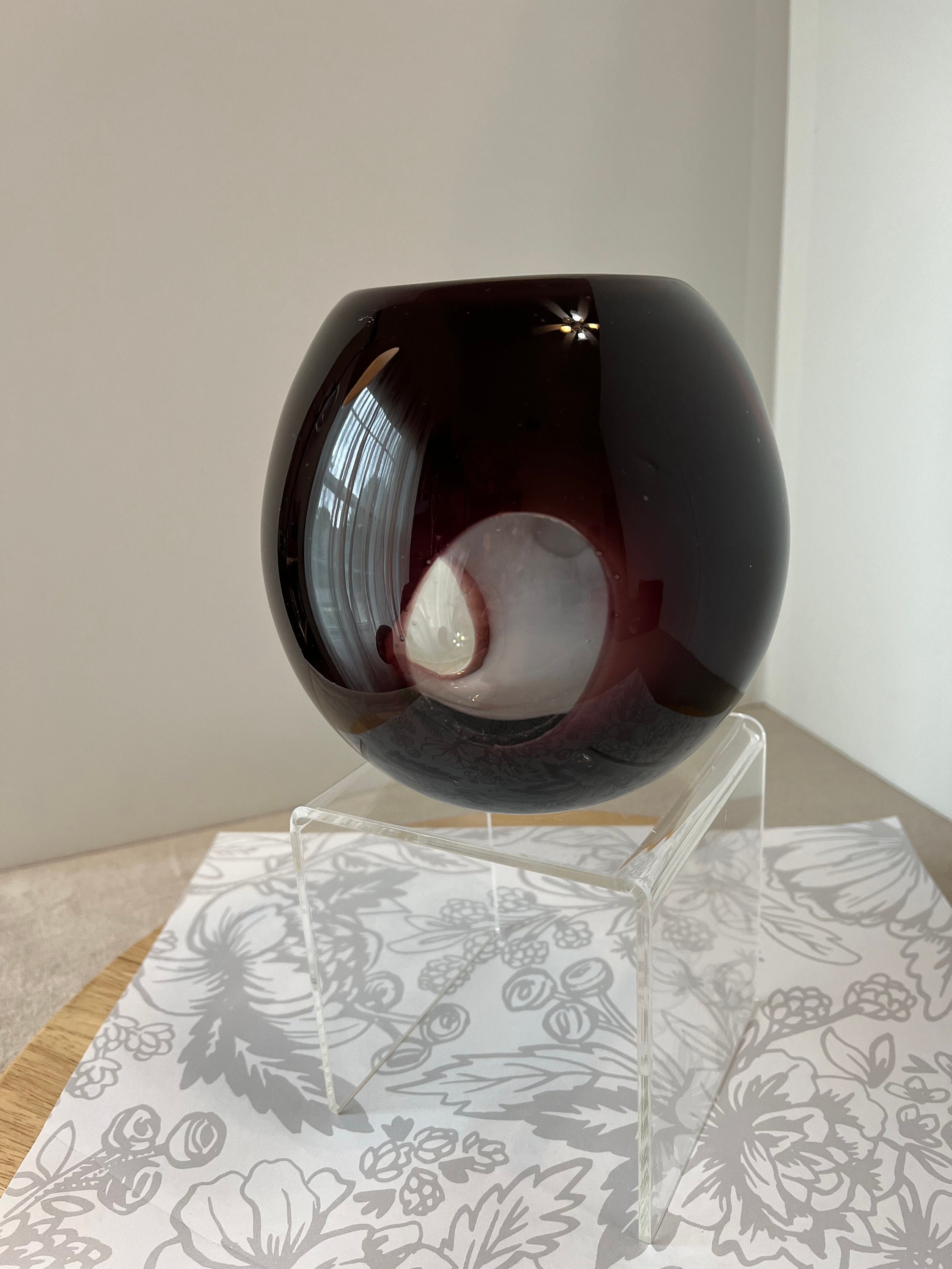 Blown Glass Art Glass Vase Peep Holes - Etsy