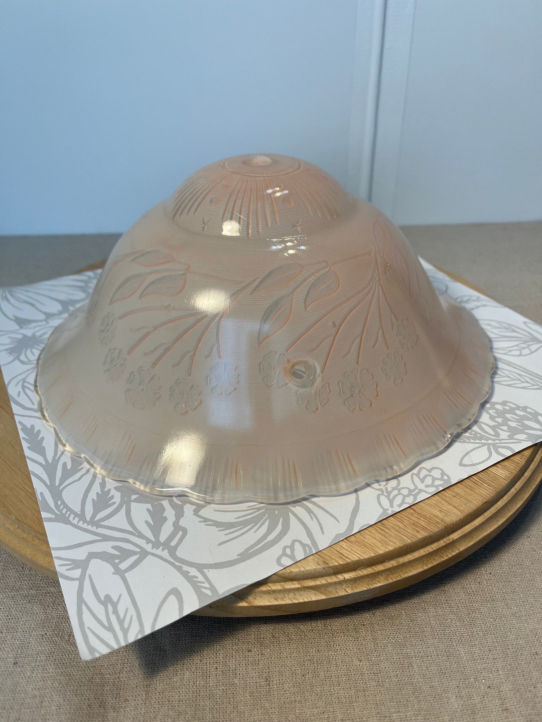 Pale Pink Vintage Ceiling Light Cover - Etsy