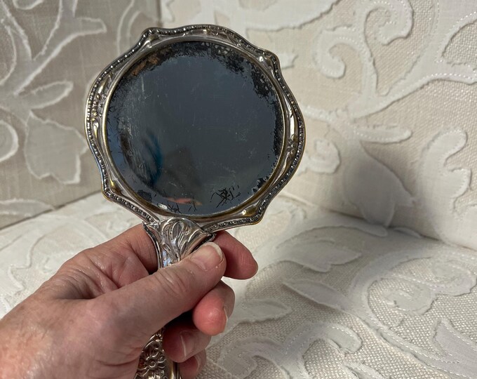 Small Vintage Silverplated Hand Mirror - Etsy