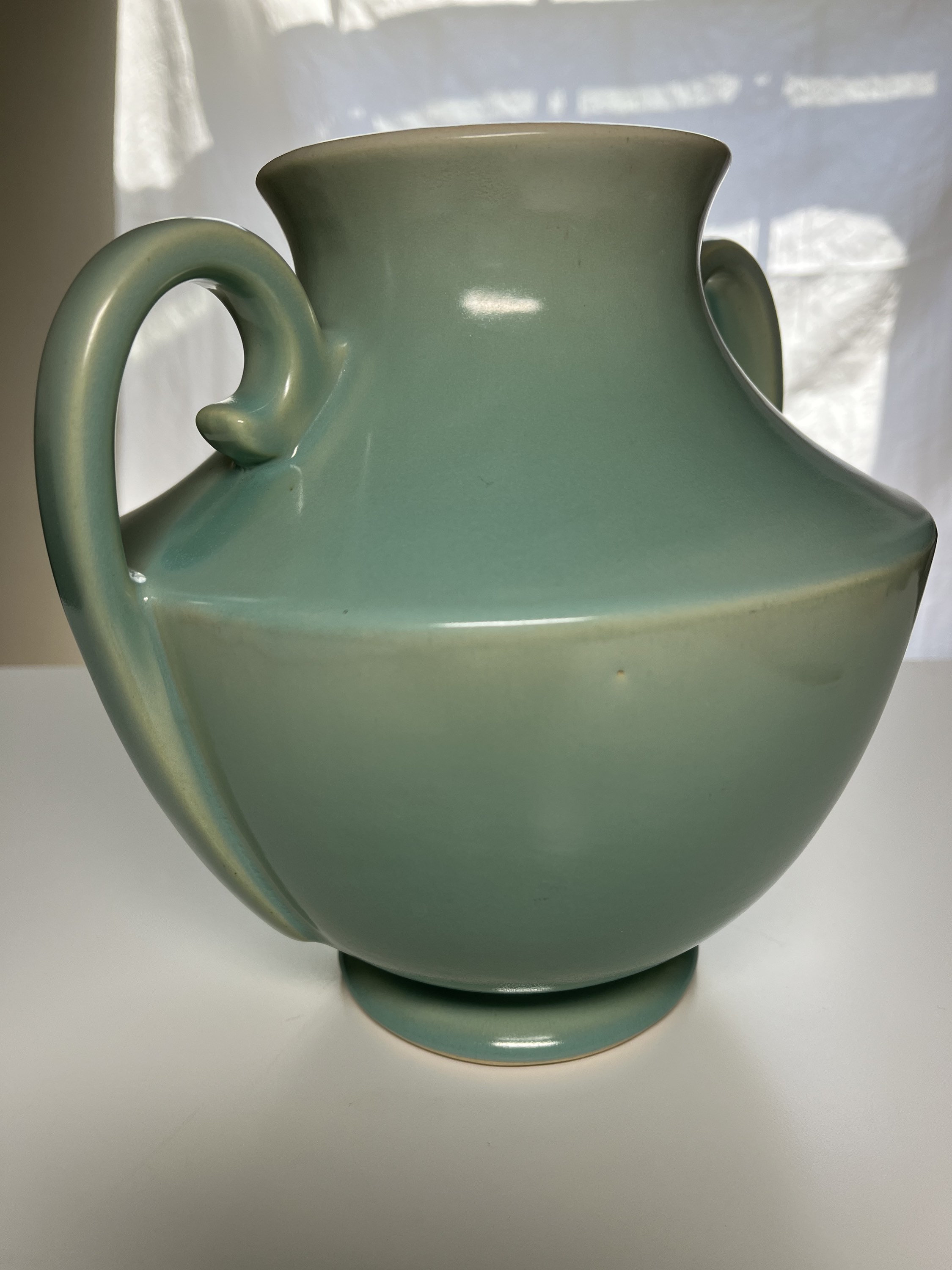 Weller Pottery 75-YEAR-OLD Caribbean Aqua Vase 8 Inches Tall and Wide ...