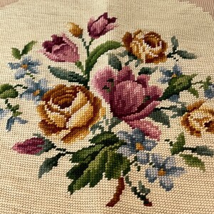 ROUND Finished Needlepoint Vintage - Etsy