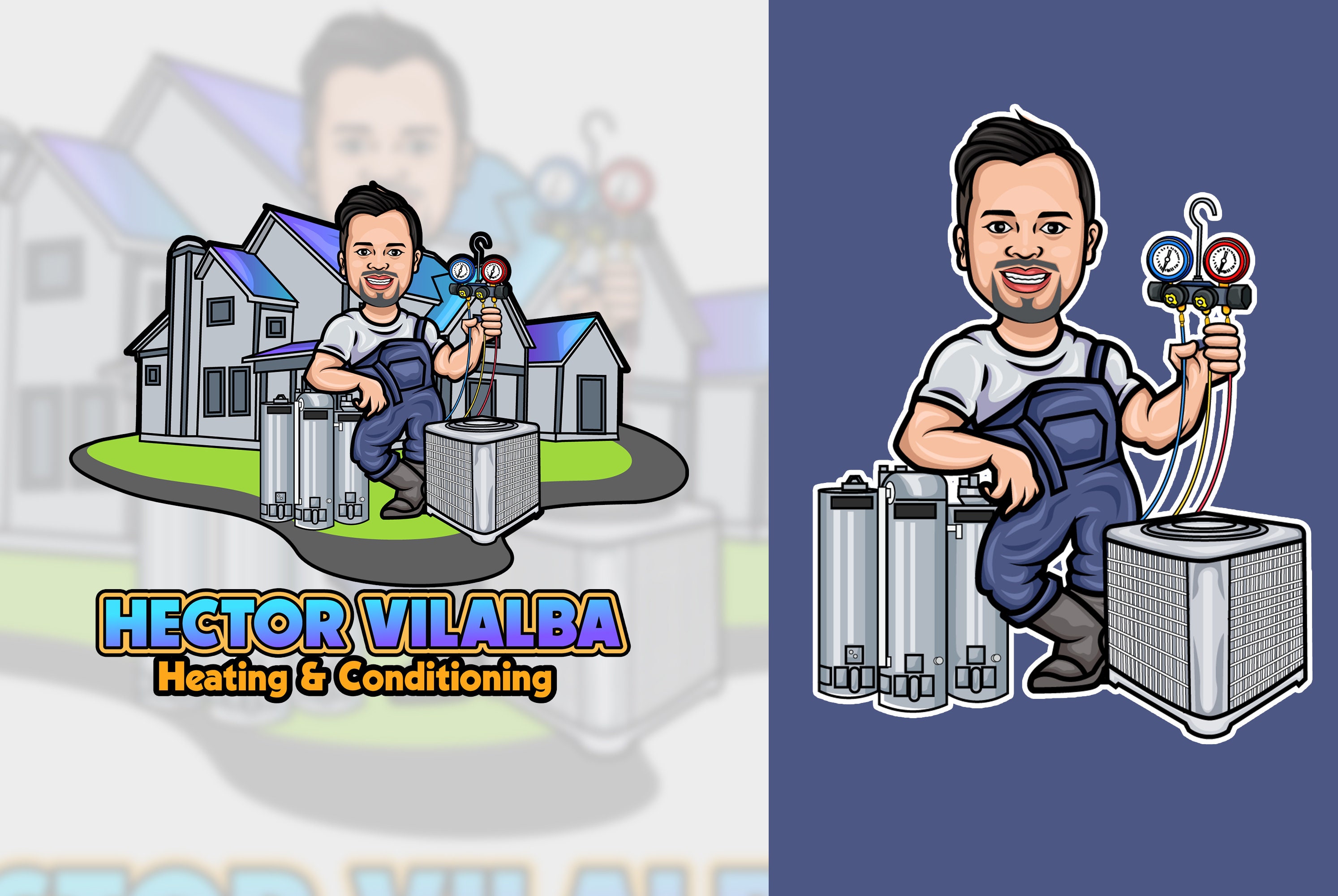 Logo CVC, climatisation et chauffage, logo Carachter, plomberie, logo ...