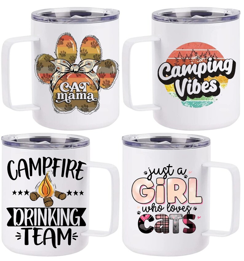 Sublimation Blank Camp Mug With Lid - Etsy