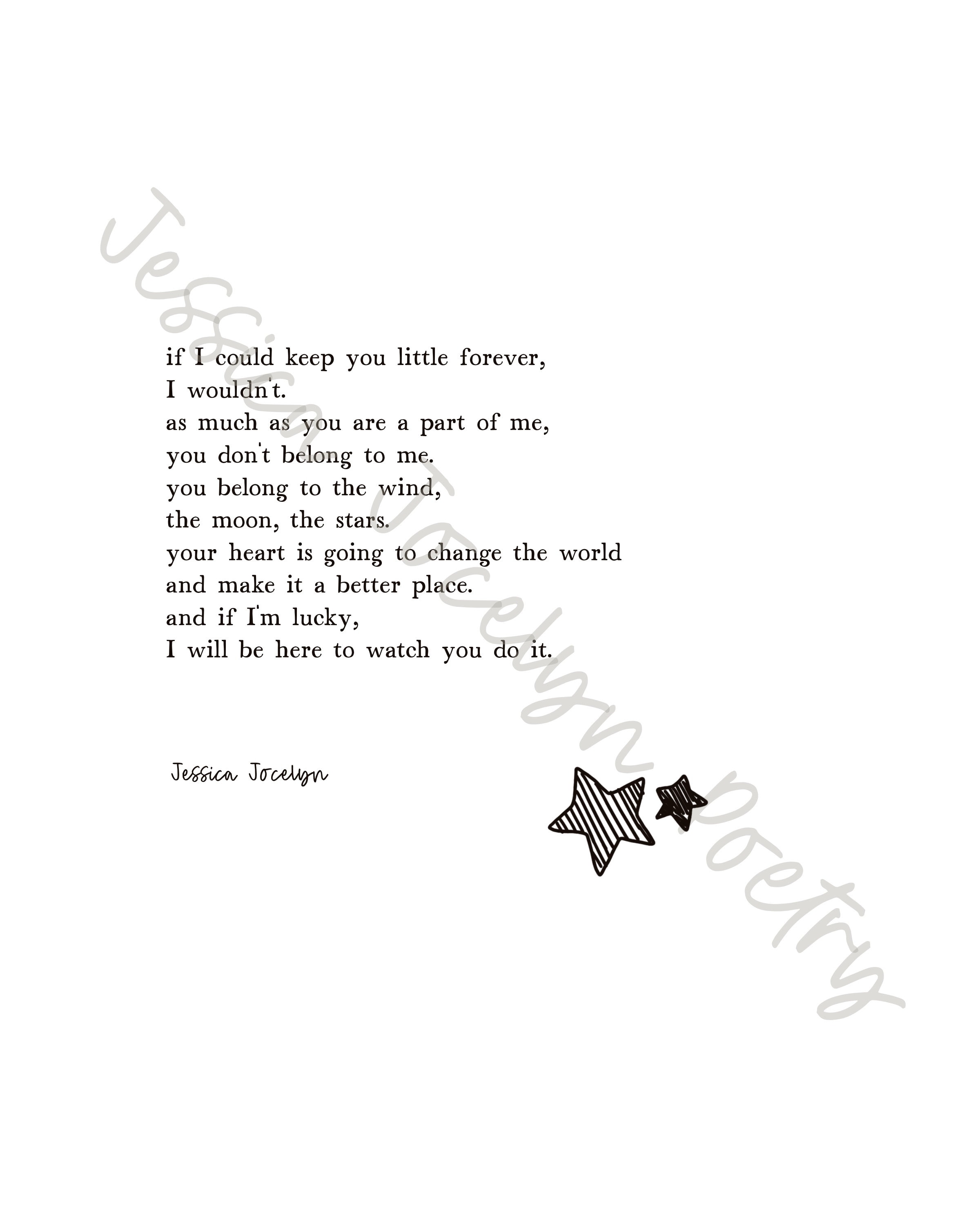 If I Could Keep You Little Poem - Etsy