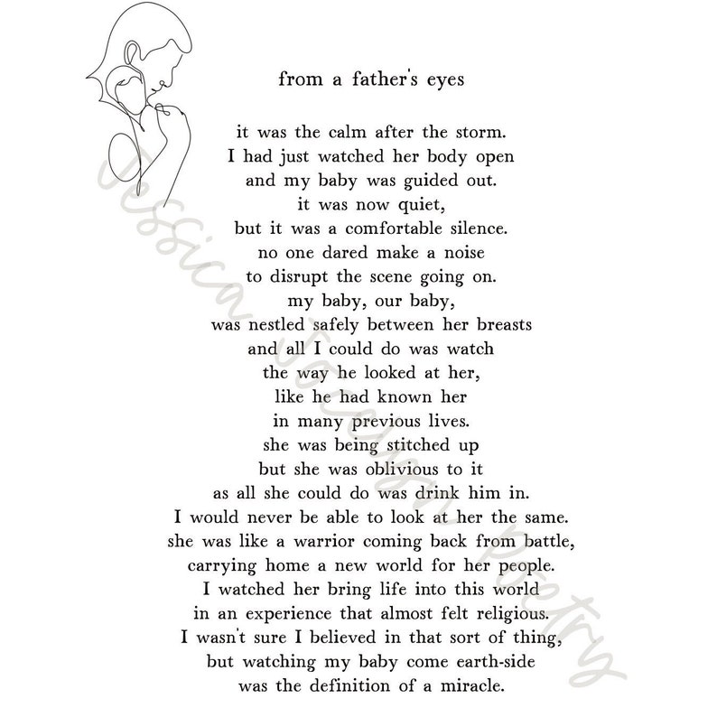 From a Father’s Eyes Poem - Etsy
