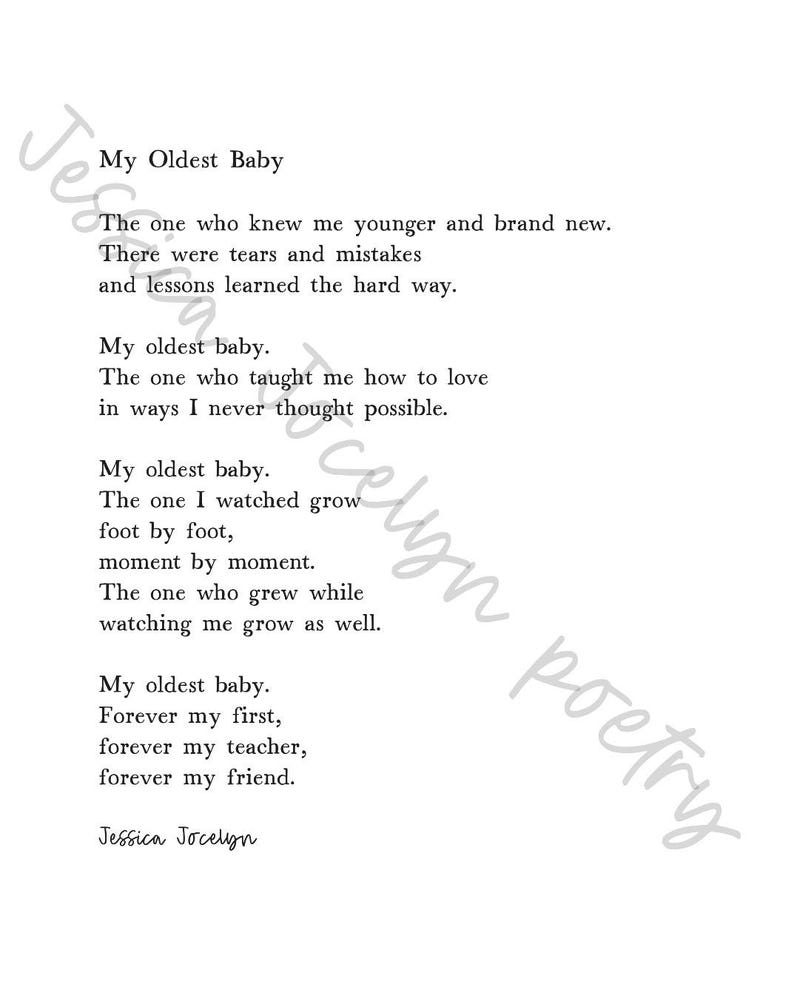 My Oldest Baby Poem - Etsy