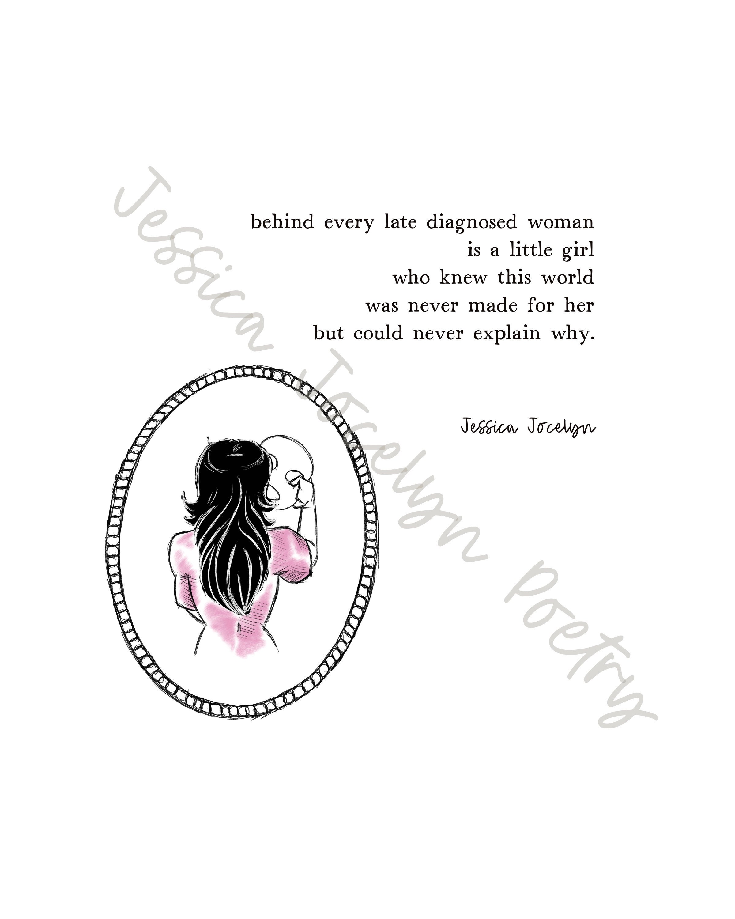 Girl (remastered) Poem, Late Diagnosis - Etsy