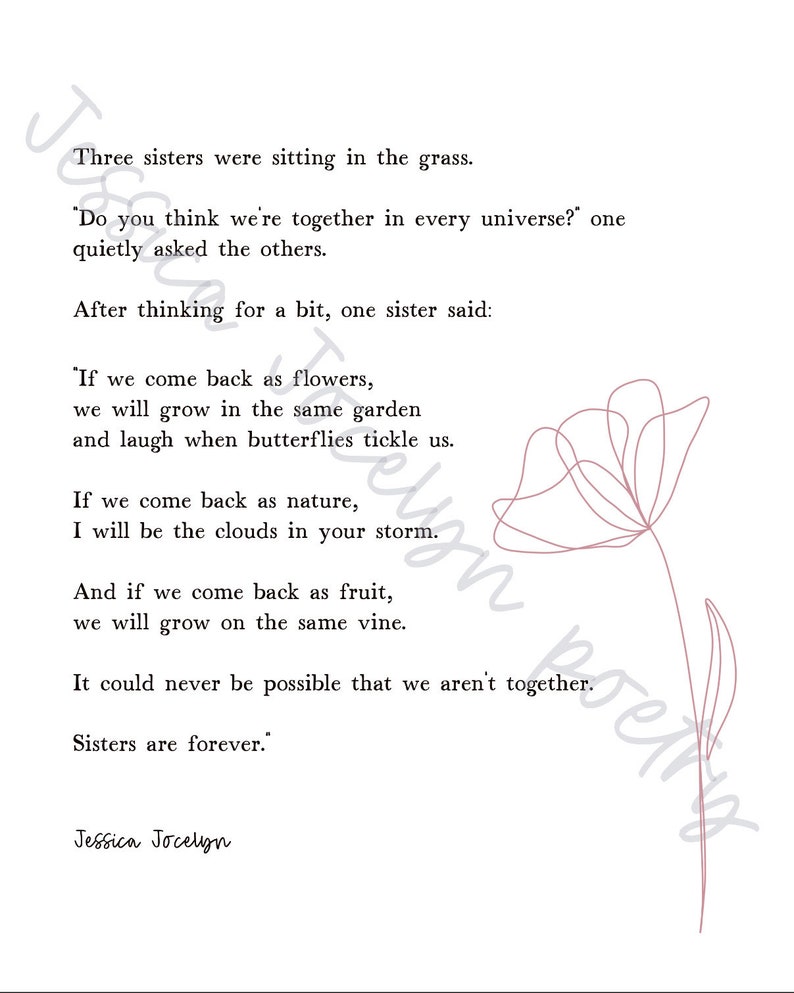 Sisters Are Forever Poem (for 3 Sisters) - Etsy