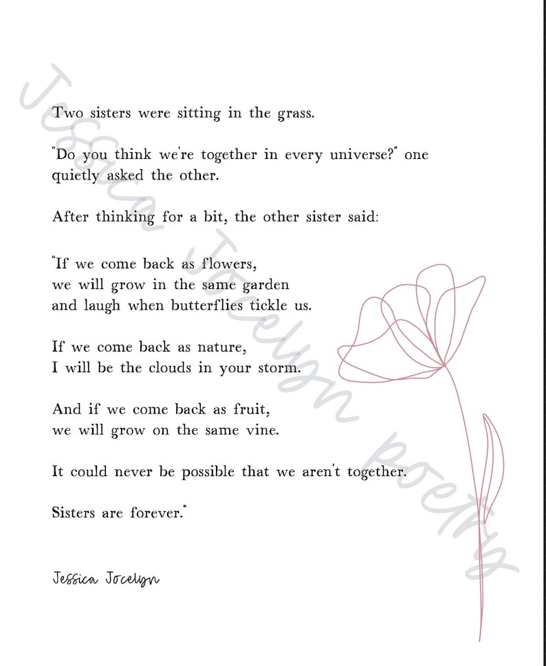 Sisters Are Forever Poem - Etsy