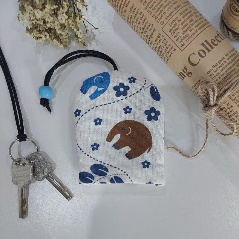 Handmade Fabric Key Pouch: Soft Pull-up Key Case - Etsy