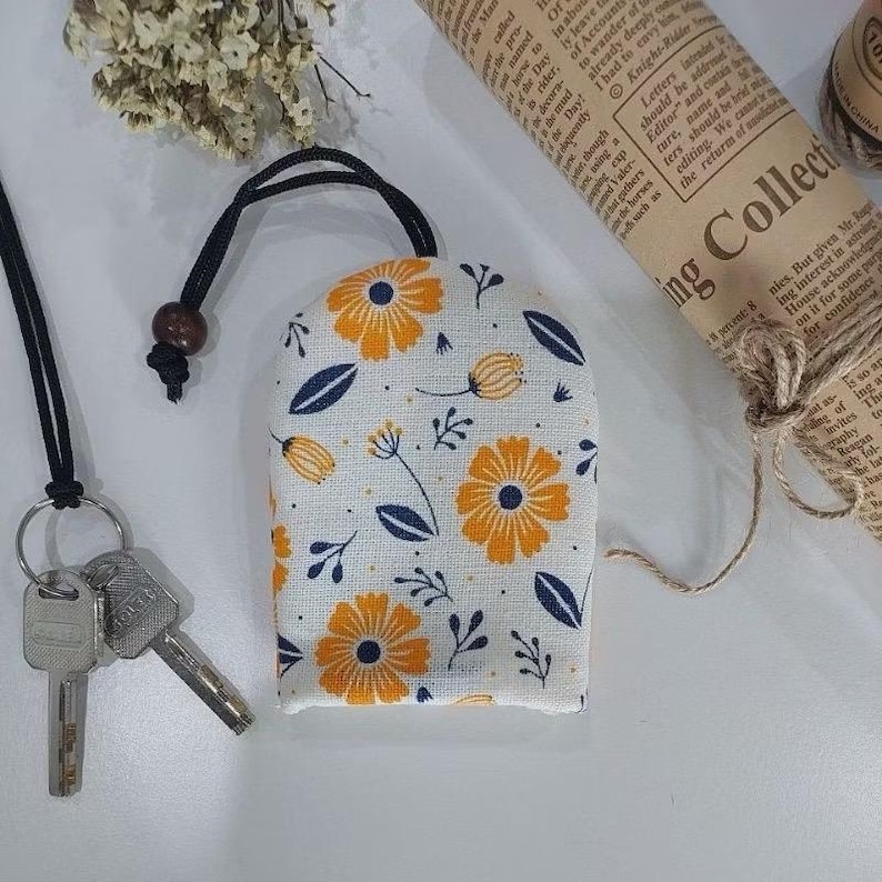 Handmade Fabric Key Pouch: Soft Pull-up Key Case - Etsy
