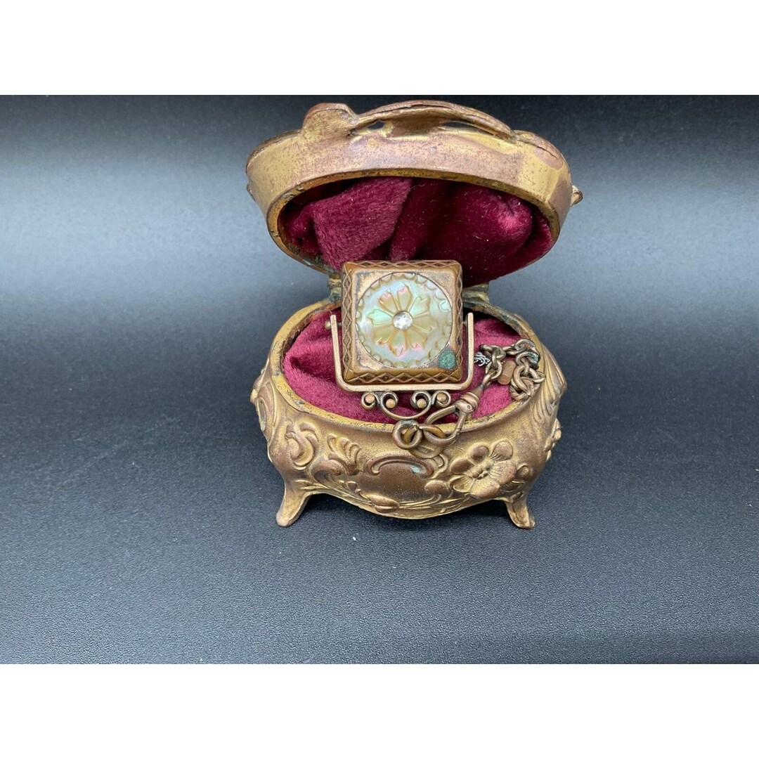 Rare Victorian Swivel Locket Fob – Double Sided Enamel, Tintypes, Onyx ...