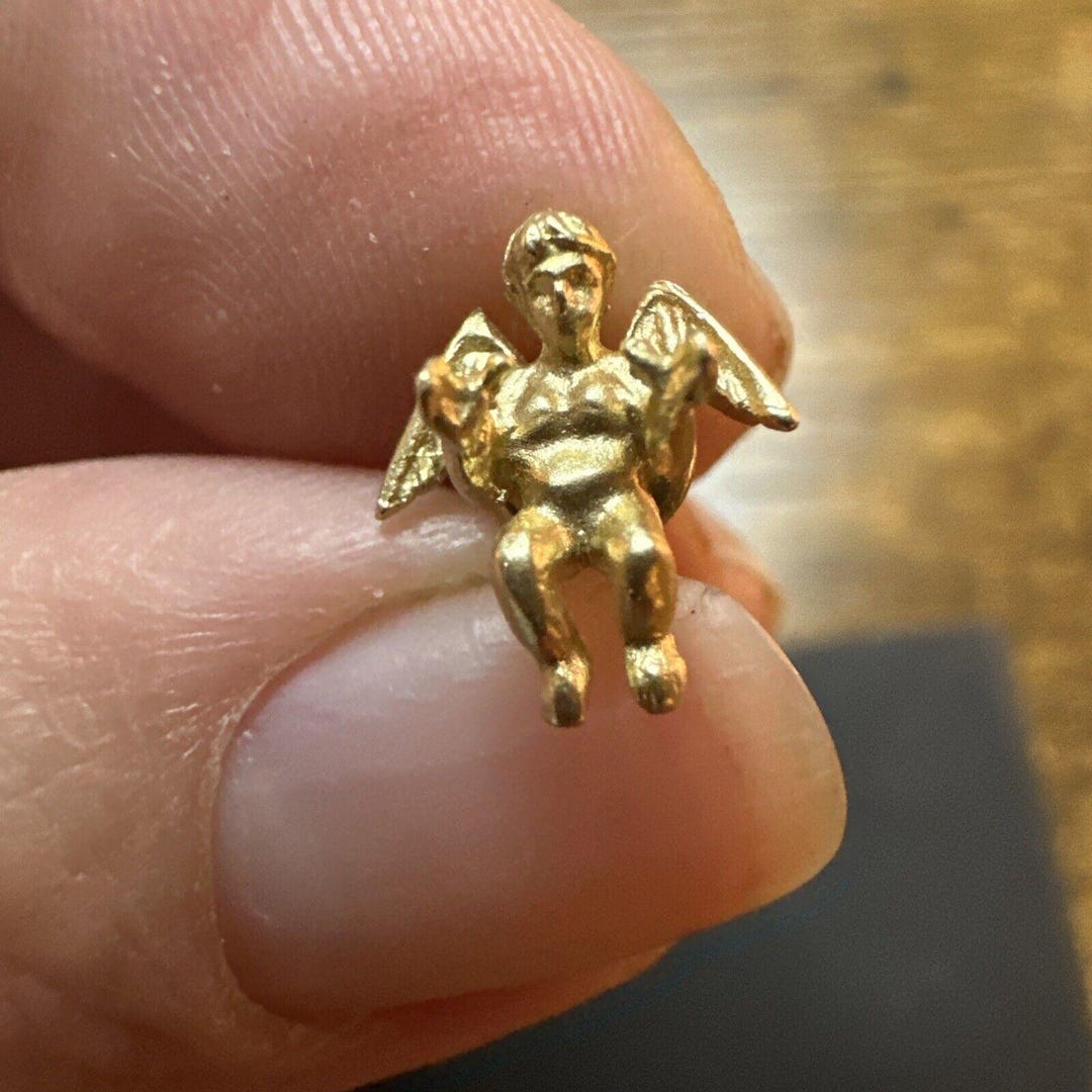 Vintage 14k Gold Peter Brams Designs PBD Cherub Tiny Angel for Pin - Etsy