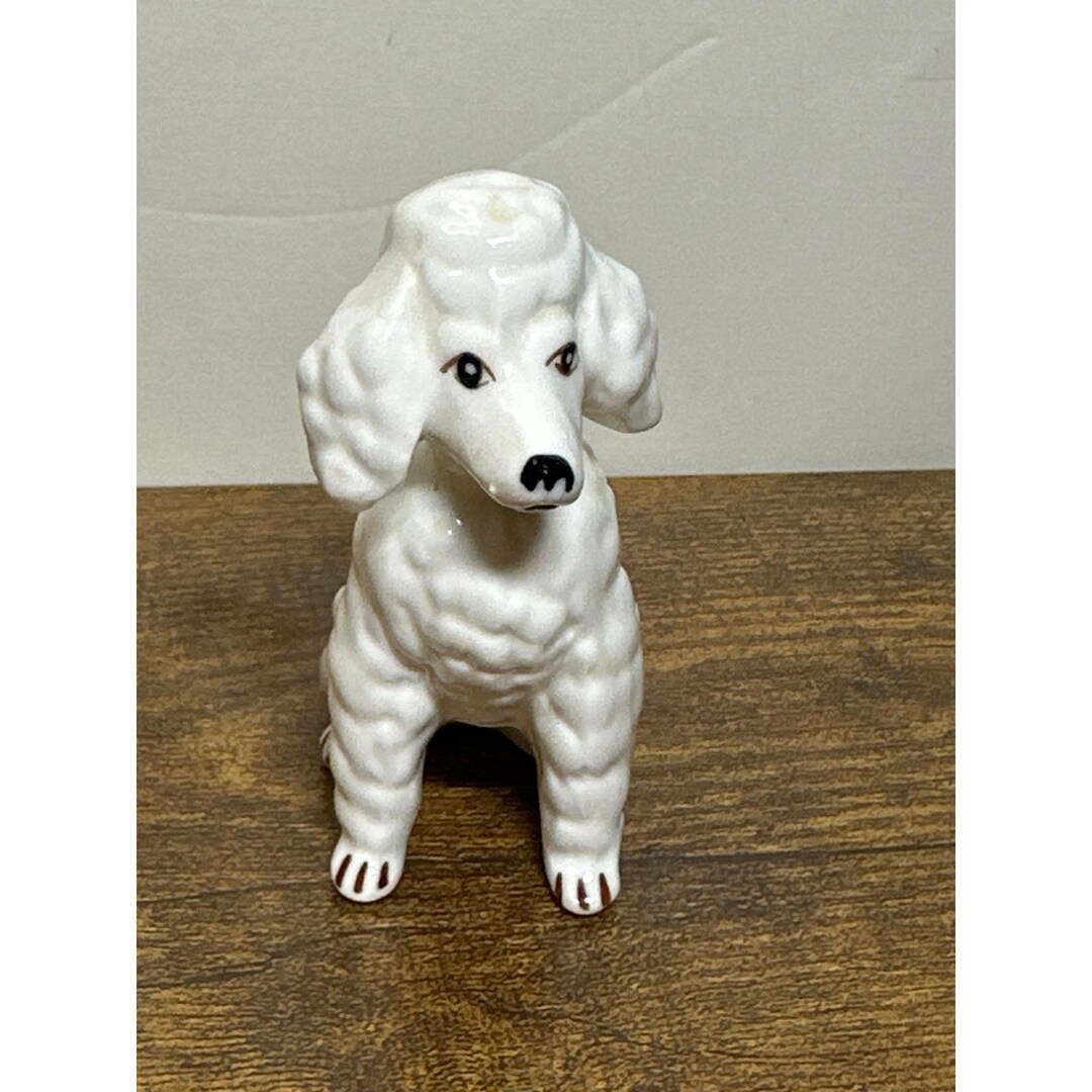 Vintage Bone China Poodle Figurine Sitting White Dog MCM - Etsy