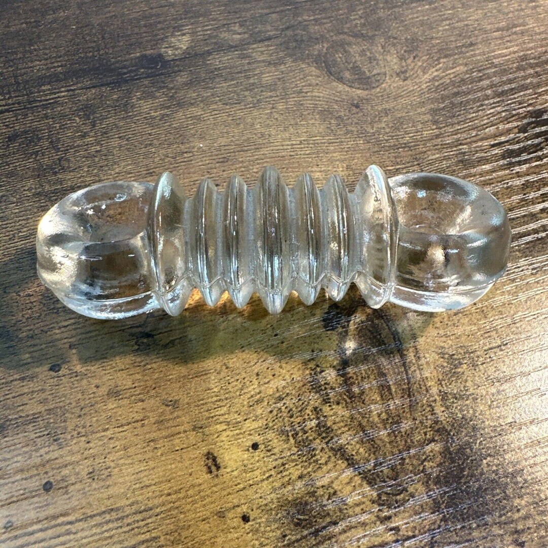 Vintage 3 1/2 Long Clear Glass Coil Radio Antenna Strain Dog Bone ...