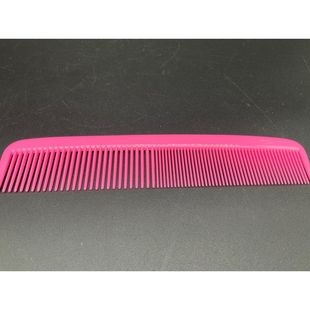 Vintage Hot Pink Plastic Comb 7.25" Fine Tooth Unbranded 1980s Girl's ...