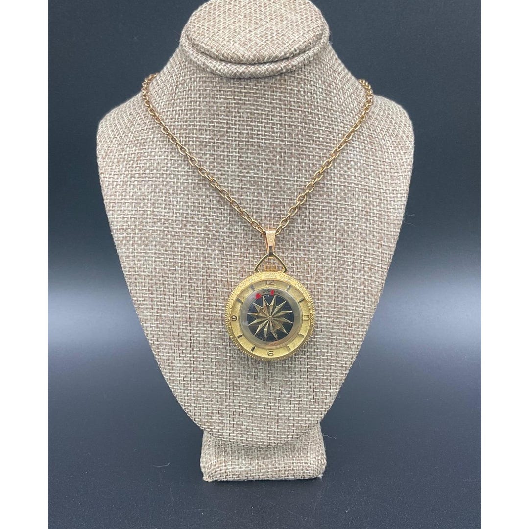 Vintage Gold-tone Whitney Spinning Sundial Watch Pendant Necklace - Etsy