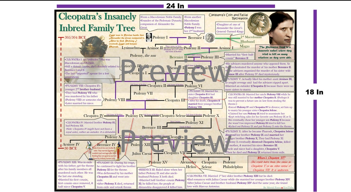 Cleopatra's Inbred Family Tree 24 X 18 Poster Digital Download - Etsy