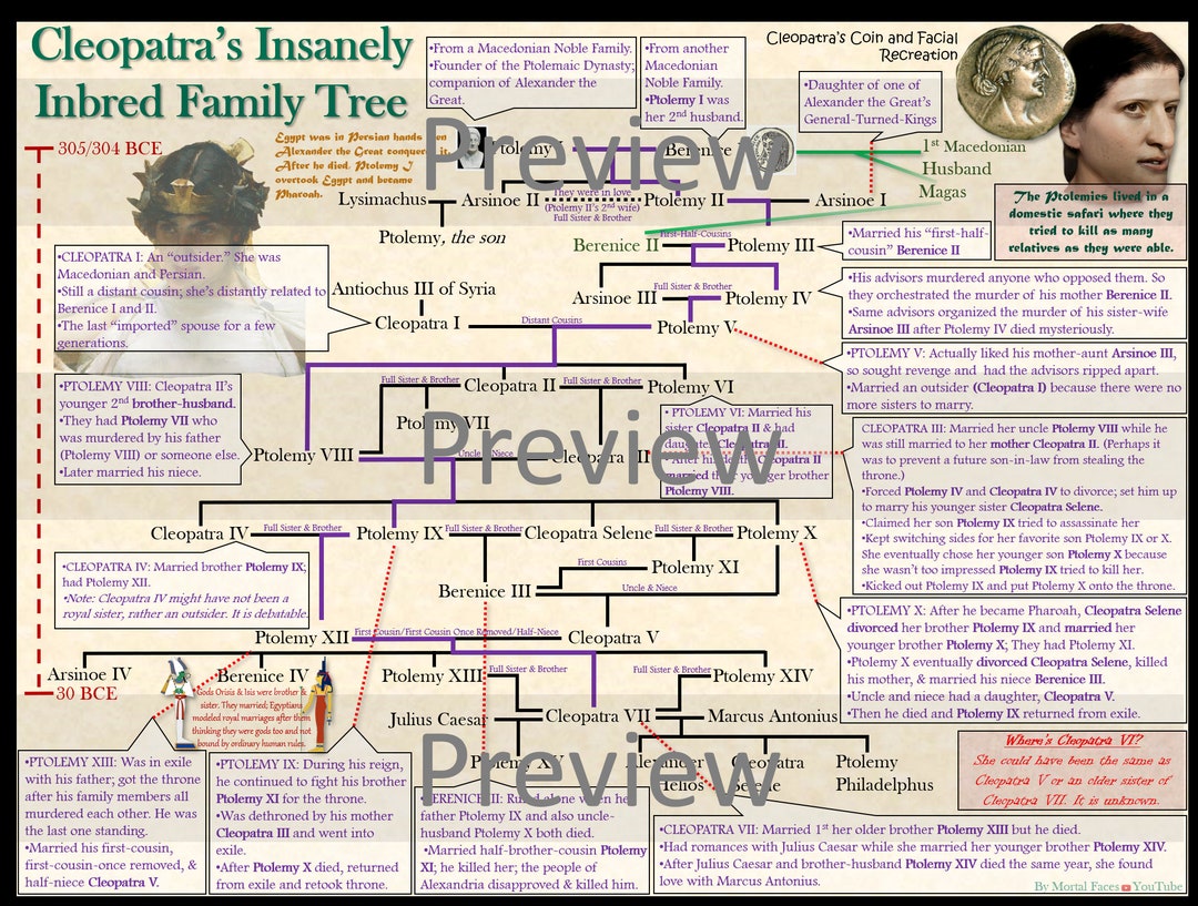 Cleopatra's Inbred Family Tree 24 X 18 Poster Digital Download - Etsy