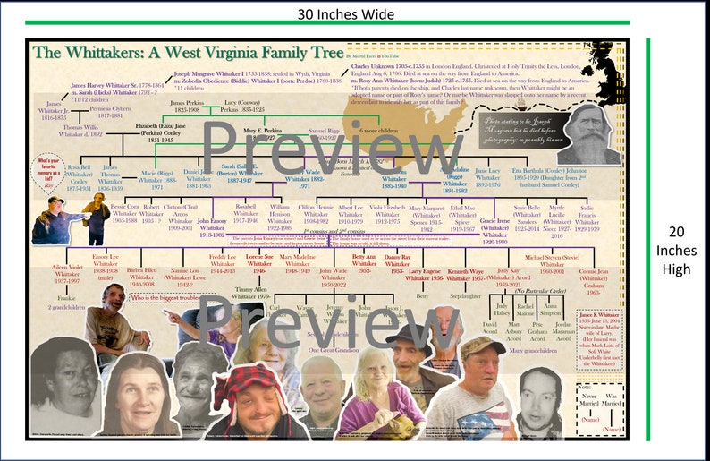 The Whittaker's Inbred Family Tree 30in X 20in Poster - Digital ...