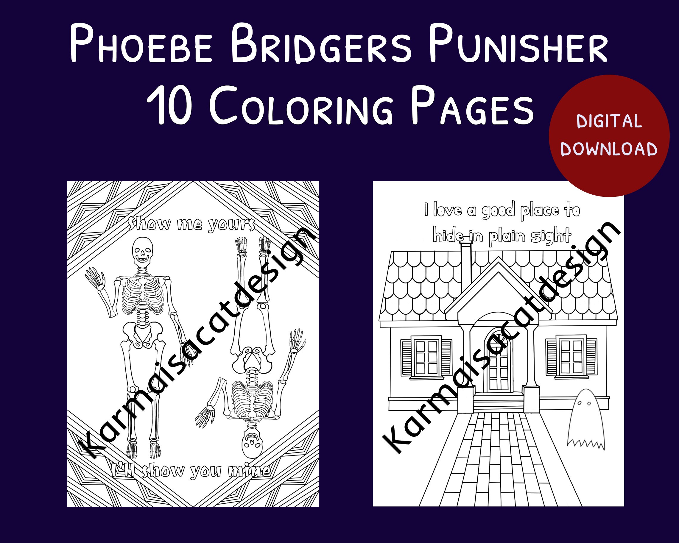 Phoebe Bridgers Punisher Adult Coloring Pages - Etsy