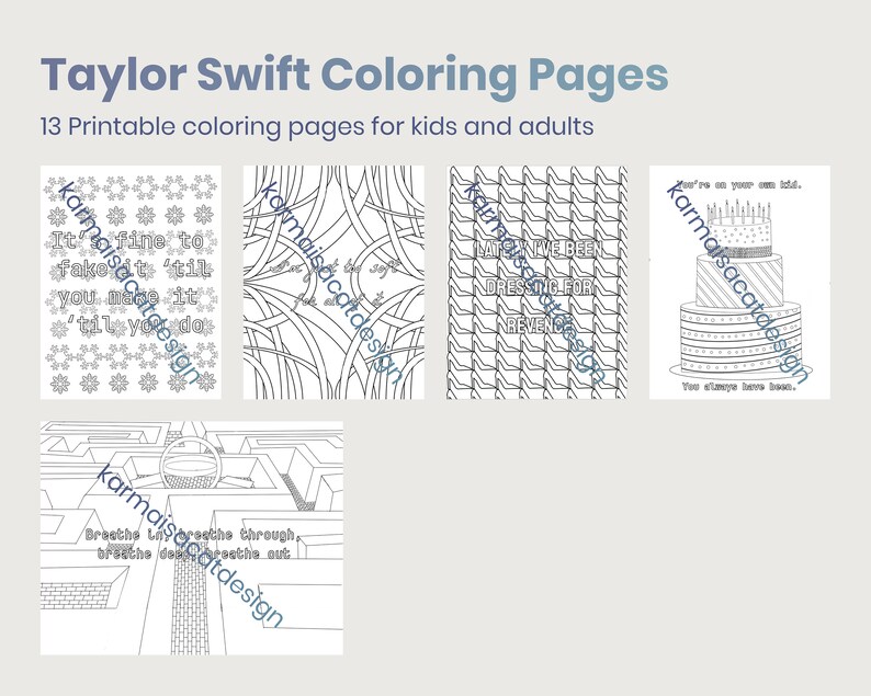 Taylor Swift Midnights Coloring Pages - Etsy