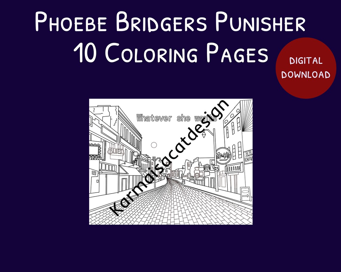 Phoebe Bridgers Punisher Adult Coloring Pages - Etsy