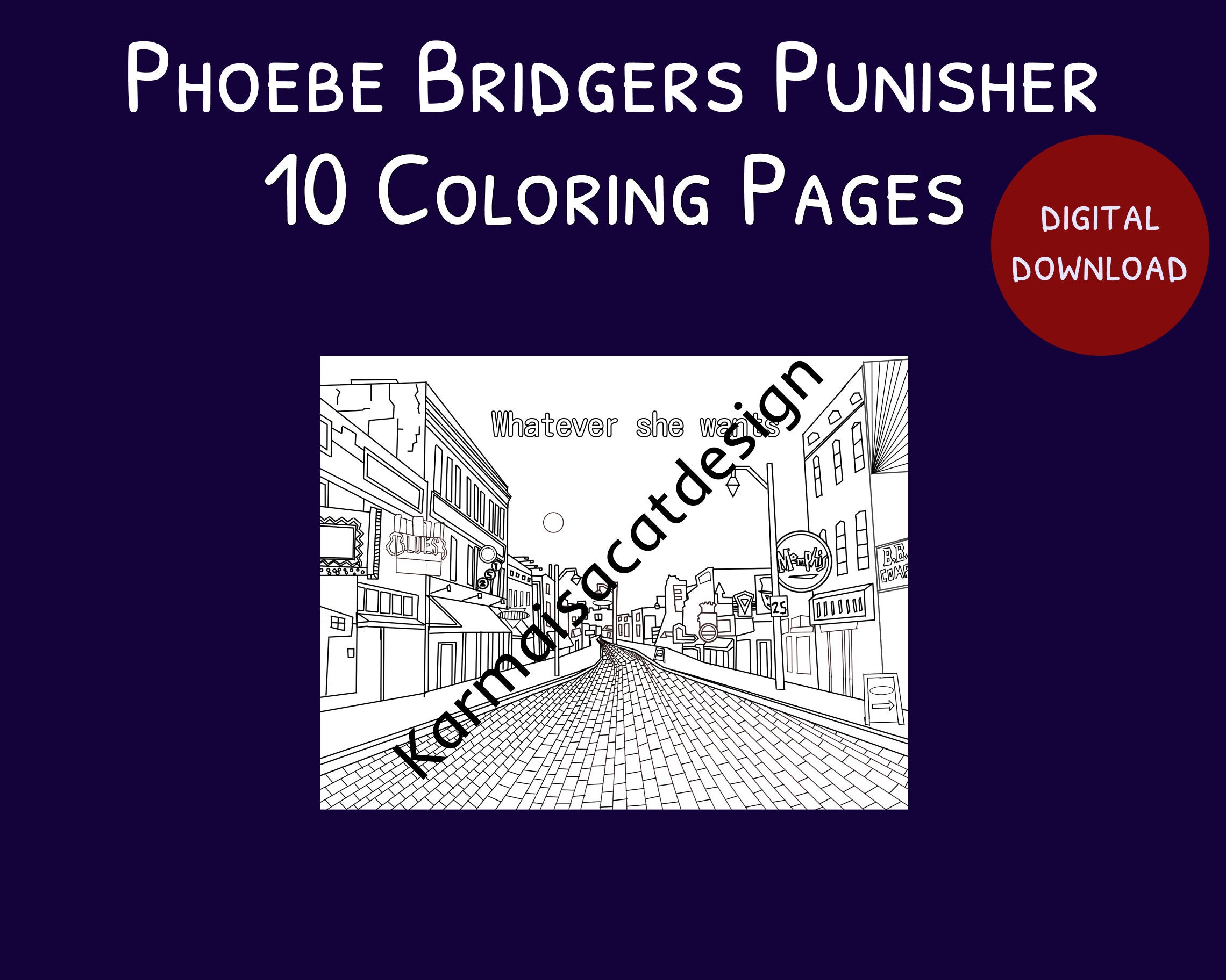 Phoebe Bridgers Punisher Adult Coloring Pages - Etsy