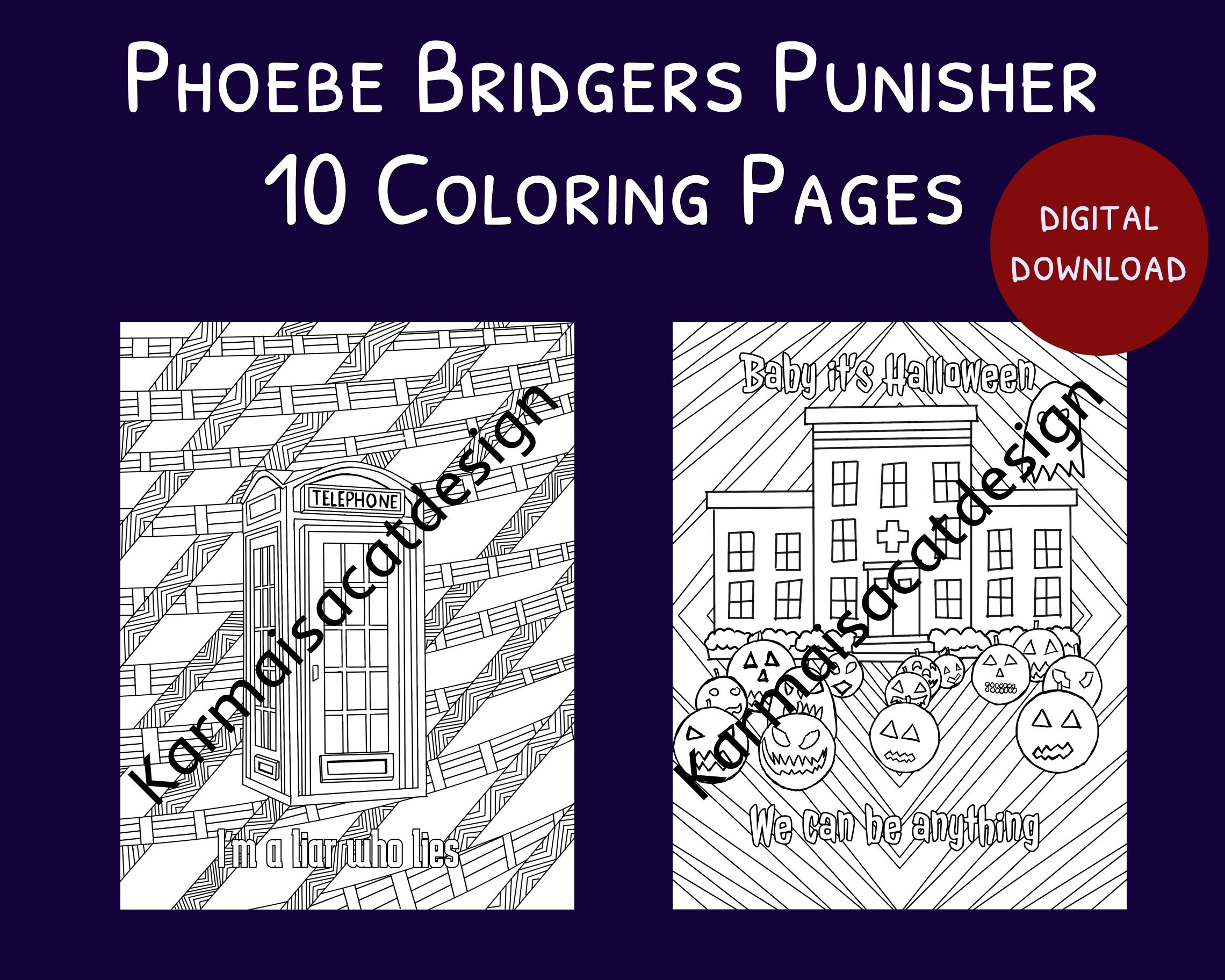Phoebe Bridgers Punisher Adult Coloring Pages - Etsy