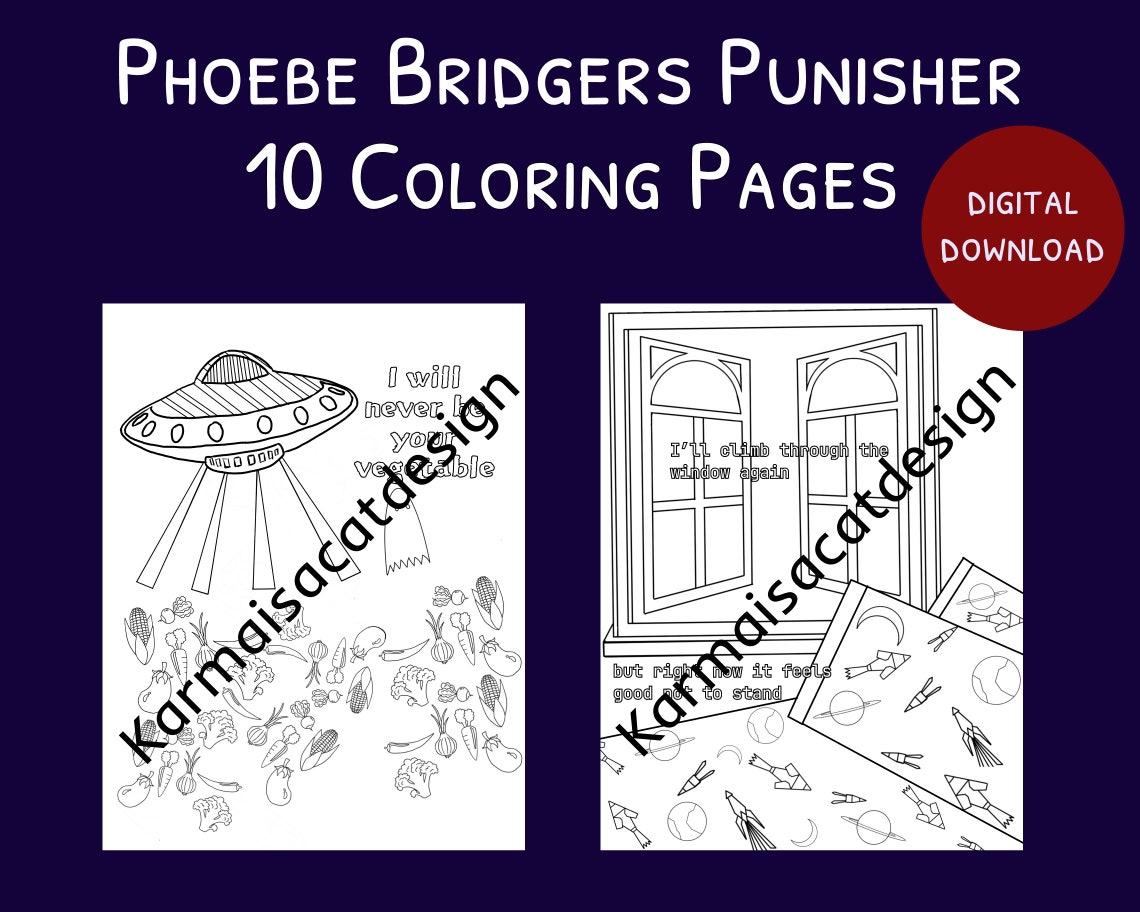 Phoebe Bridgers Punisher Adult Coloring Pages - Etsy