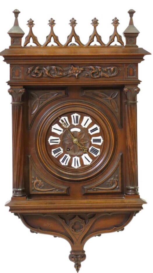 19th Century Gothic Revival Wall Clock - Etsy
