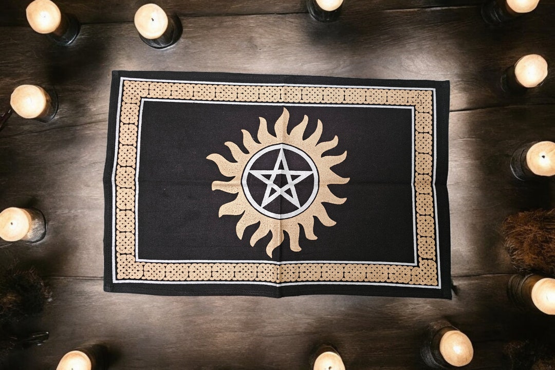 Thick Pentacle With Sun Altar Cloth Cover Canvas Tapestry Sanctuary 20 ...