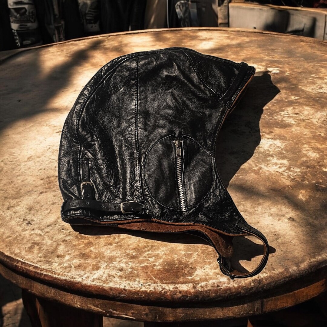 Vintage Leather Aviator Cap With Ultra Soft Leather Size XL Riding Cap ...