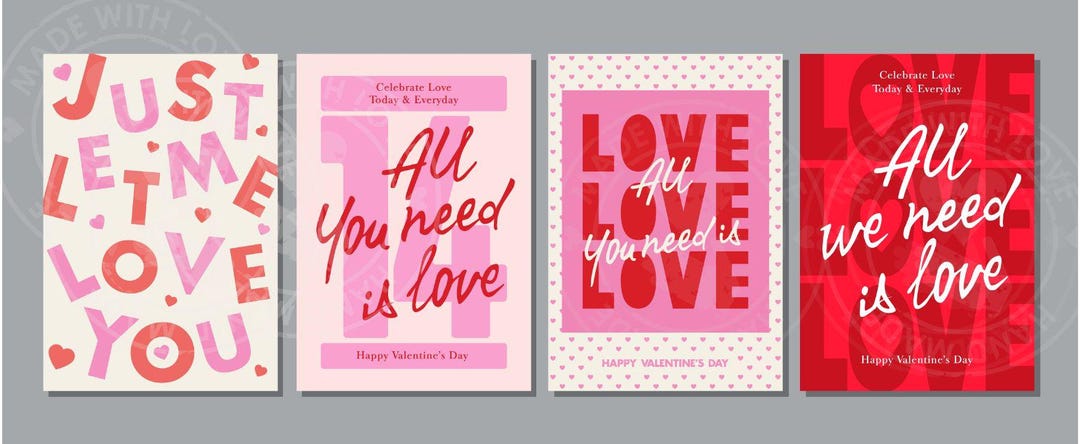 SVG Valentine Card Bundle | Quick Download for Valentine's Day - Etsy