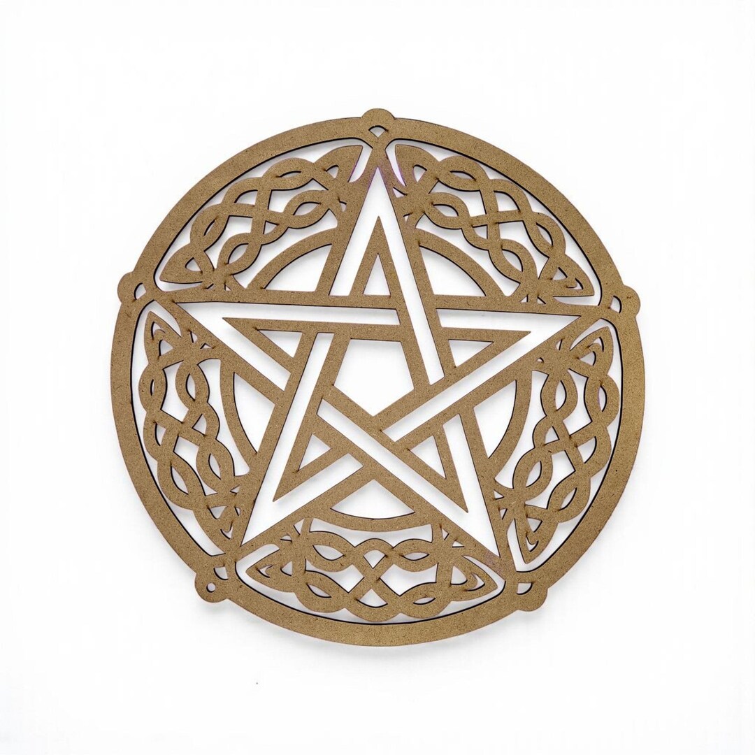 Celtic Knot Wood Pentacle Wall Hanger: 12" DIY Wiccan Decor - Etsy