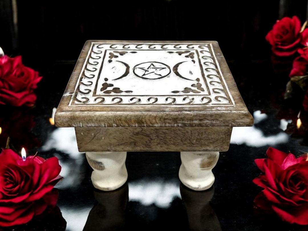 Goddess Moon Themed Altar Table 6x6x4 Magical Wooden Decorative Table ...