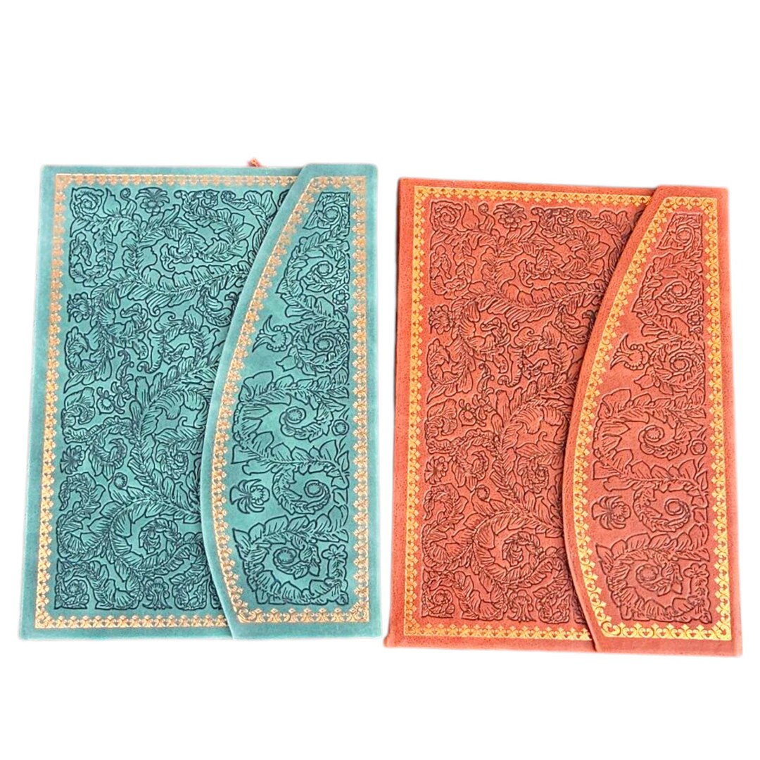 Victoria Journals - A5 Faux Leather Magnetic Notebook | Carved Lined ...