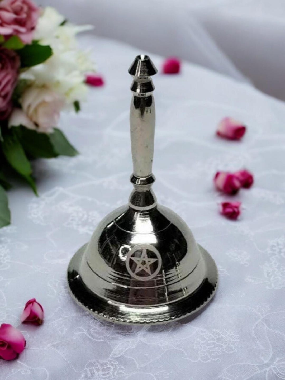 Wiccan Altar Bell With Pentacle 3 Ritual Tool for Meditation & Ceremony ...