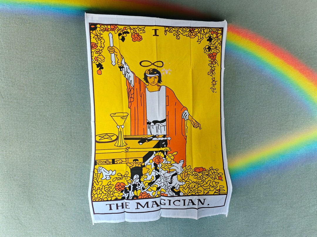 Tarot Wall Art the Magician Tarot Soft Linen Wall Tapestry the Magus ...