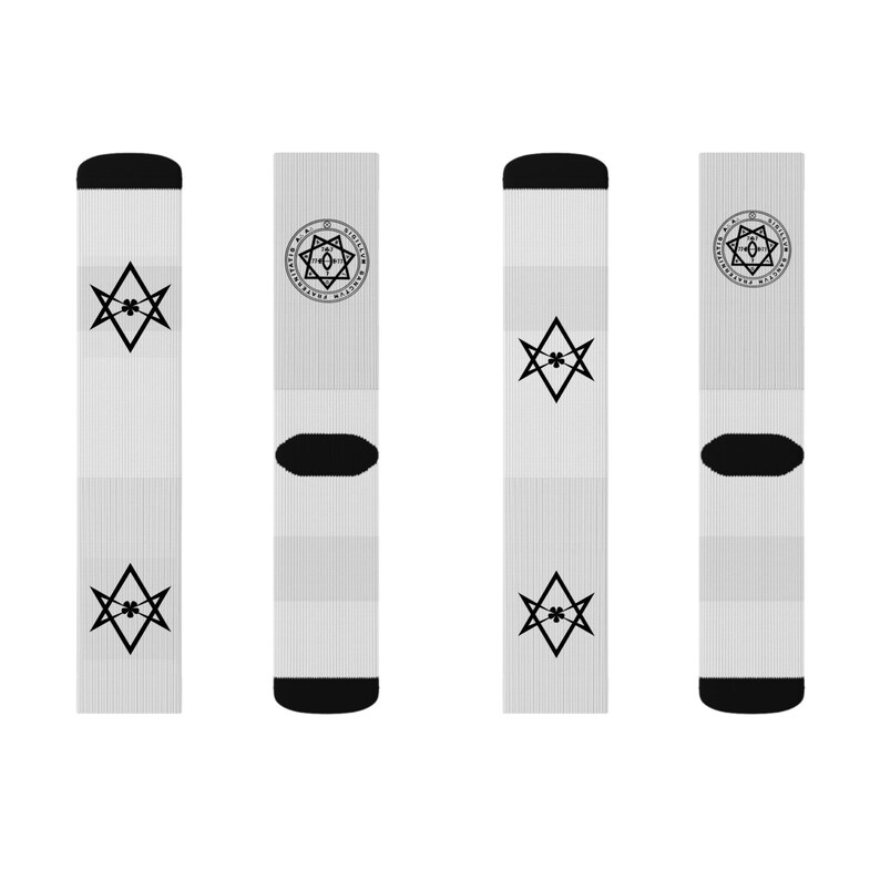 Thelema Crowley Sigil Sublimation Socks Occult Witchcraft Ritual Magic ...