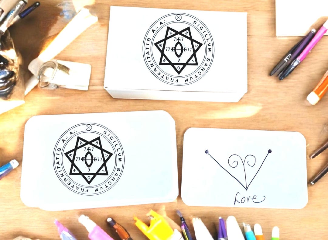 Modern Sigil Cards for DIY | Business Card Size | Elegant Matte Black ...